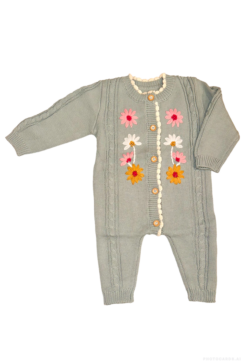 Flower Knit Jumpsuit – Smoochie Baby